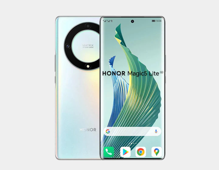 The Honor Magic5 Lite 5G Dual SIM 256GB 8GB Silver is the epitome of s ...
